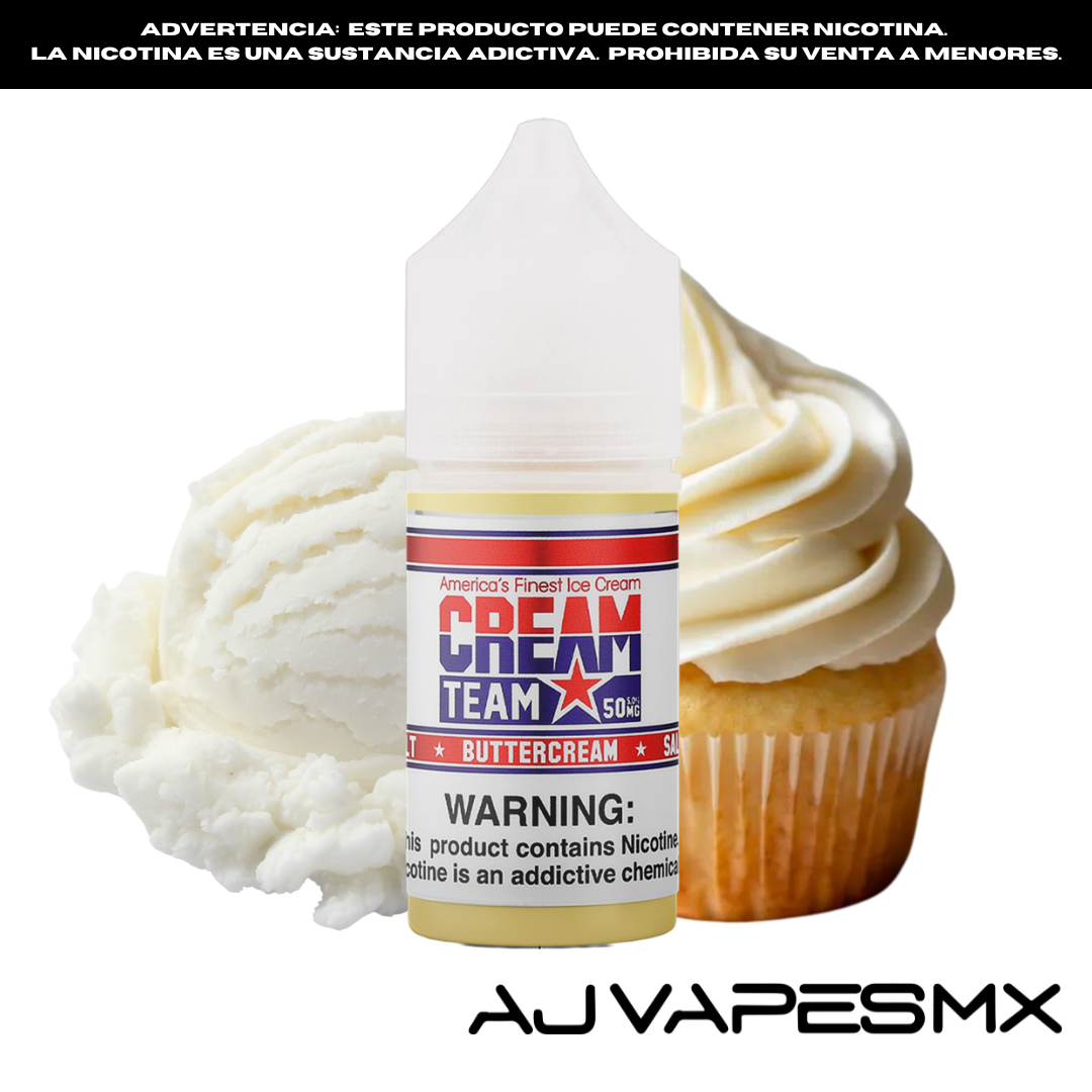Buttercream NicSalt 30ml | CREAM TEAM – AJ Vapes Mx