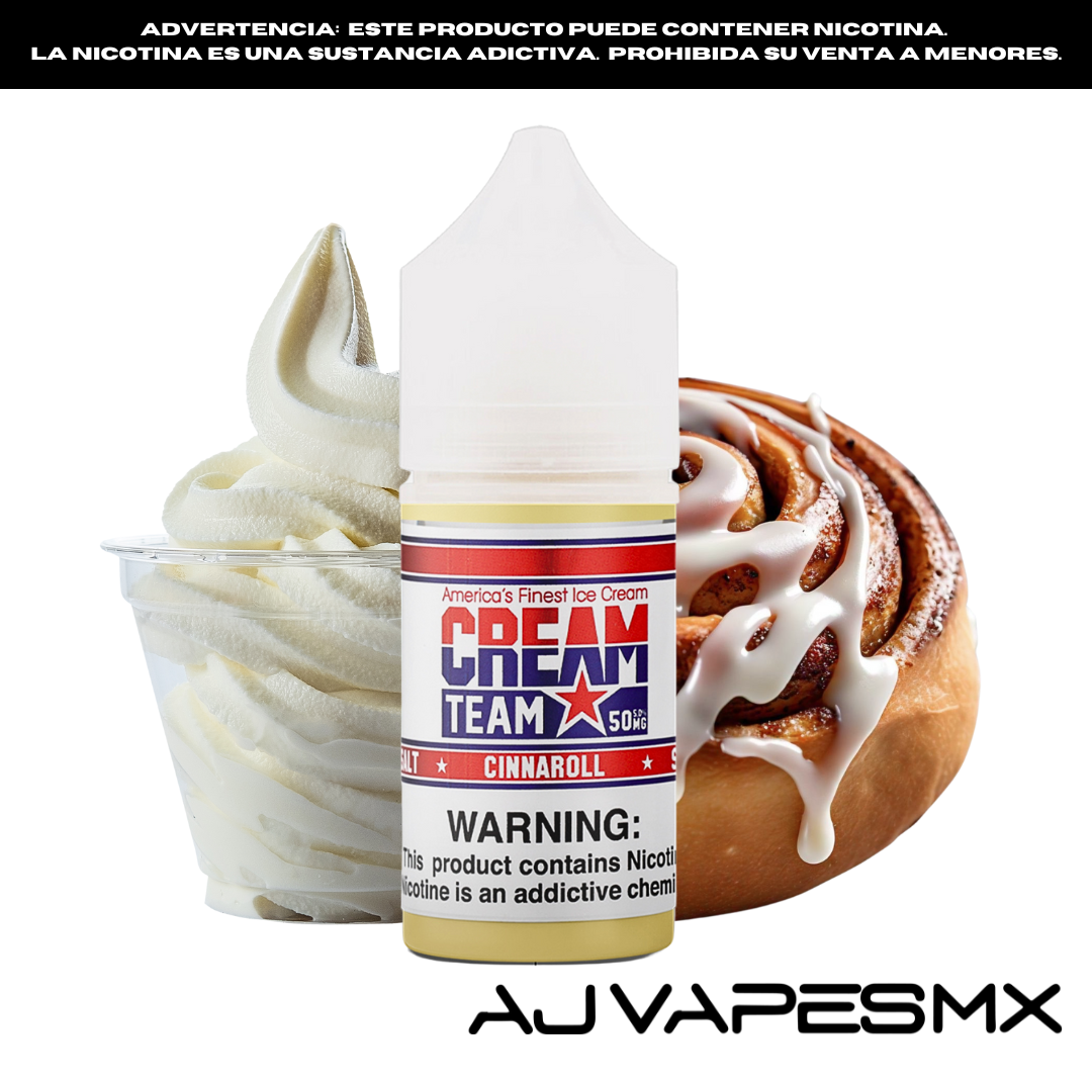 Cinnaroll NicSalts 30ml | CREAM TEAM – AJ Vapes Mx
