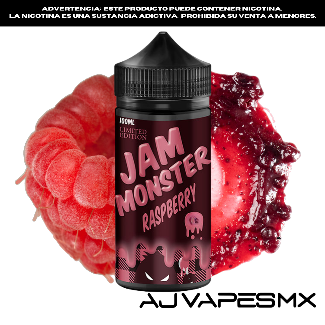 Jam Monster Raspberry 100ml | JAM MONSTER – AJ Vapes Mx